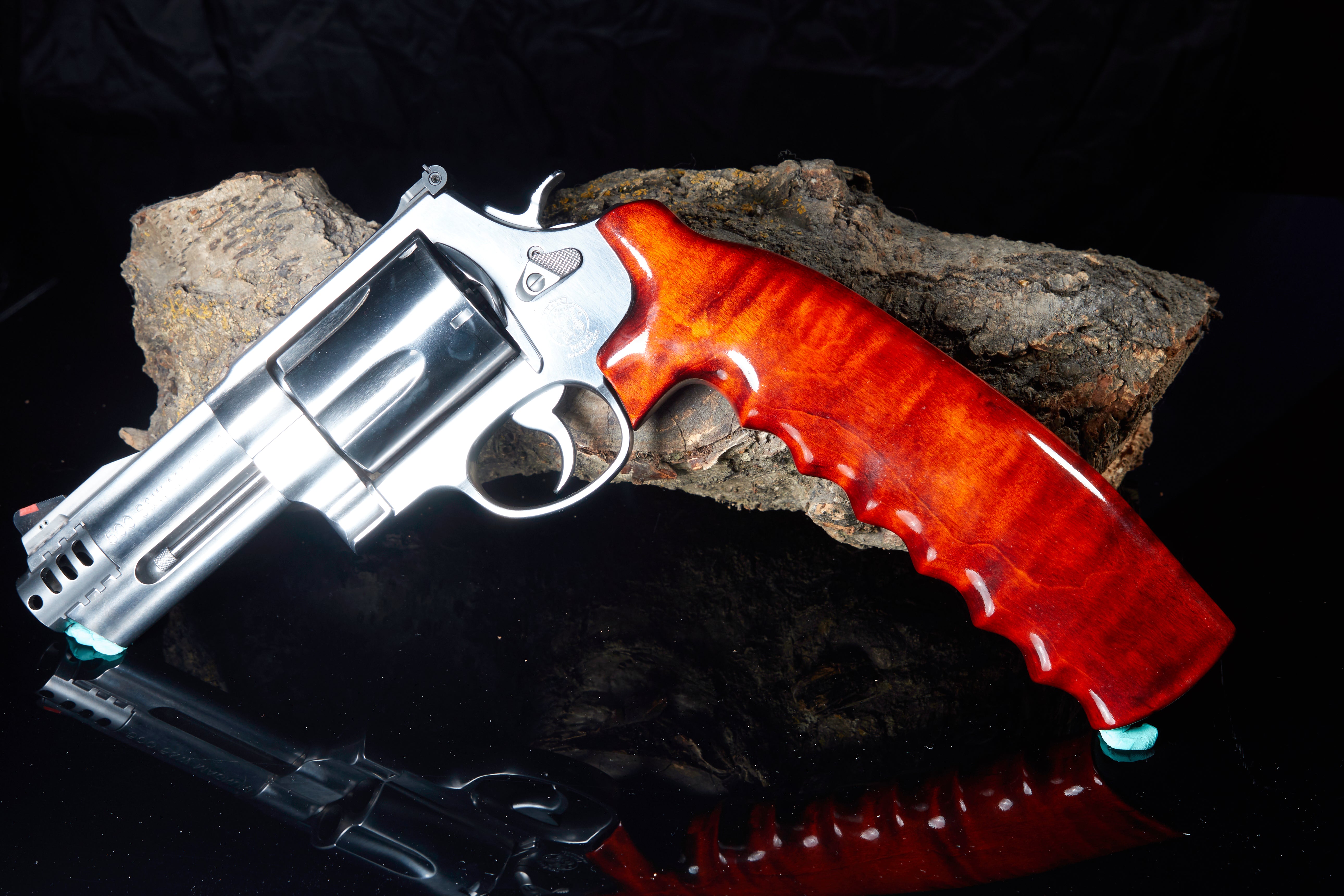 Double-Handed Exotic Wood Revolver Grip – CNC-Cut & Hand-Finished ...